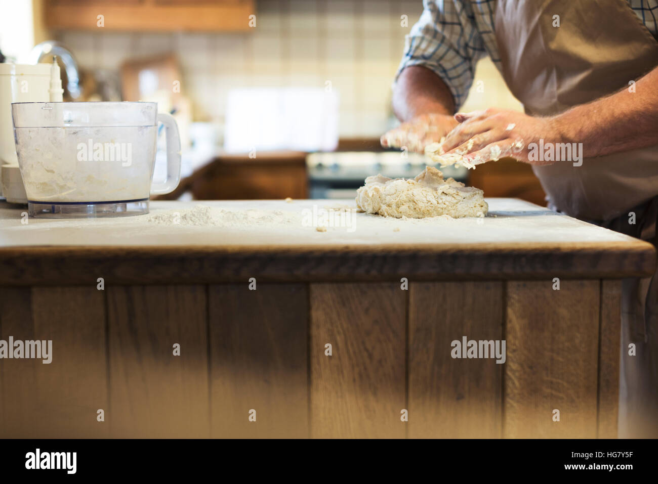 Preparing Scone Dough Pressing Concept Stock Photo - Alamy