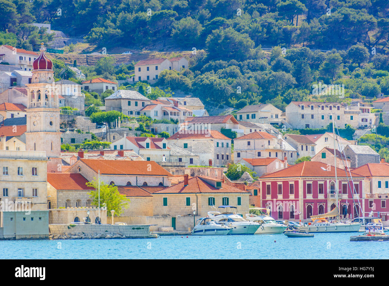 Pucisca town In Croatia Stock Photo - Alamy