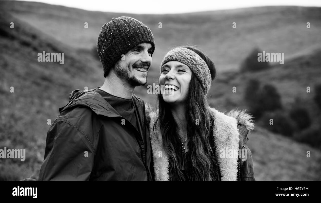 People Relaxation Mountain Carefree Togetherness Concept Stock Photo ...