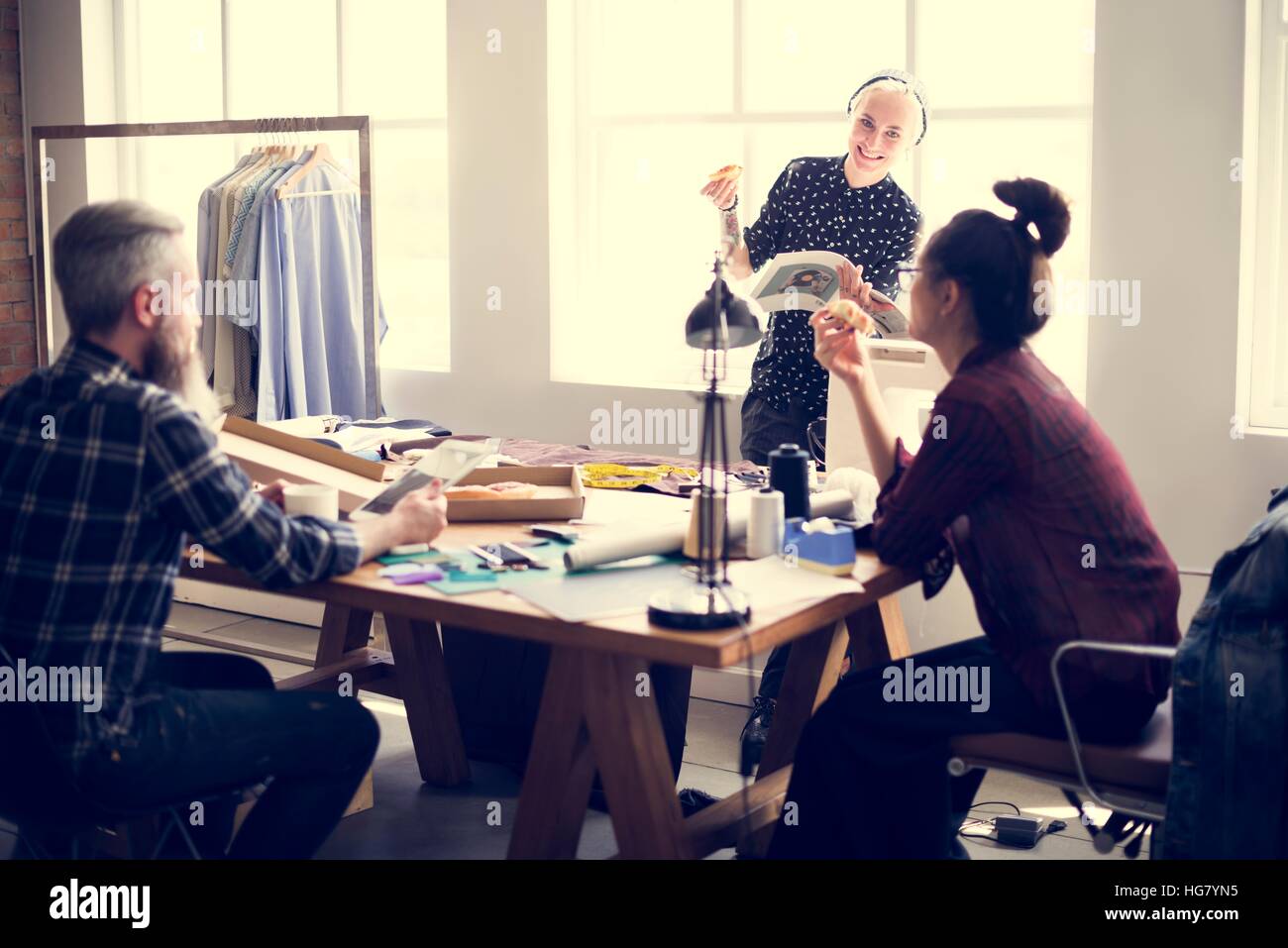 Resting Lunch Time Pizza Concept Stock Photo - Alamy