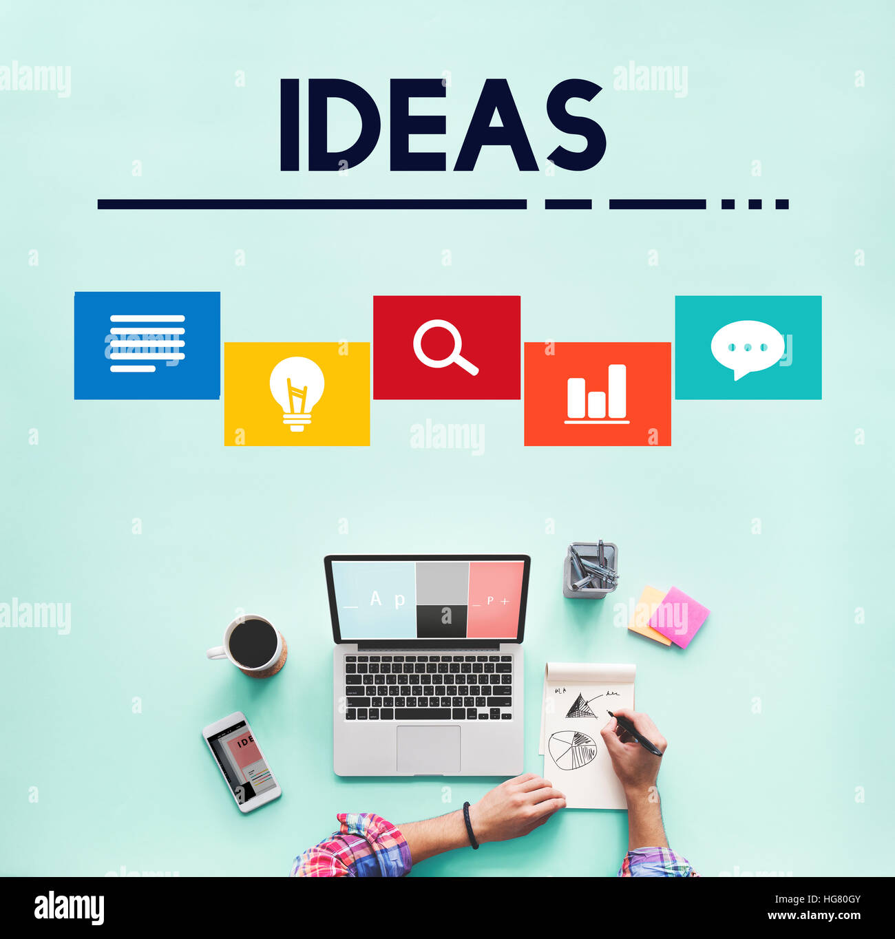 Creative Ideas Icon Boxes Concept Stock Photo - Alamy