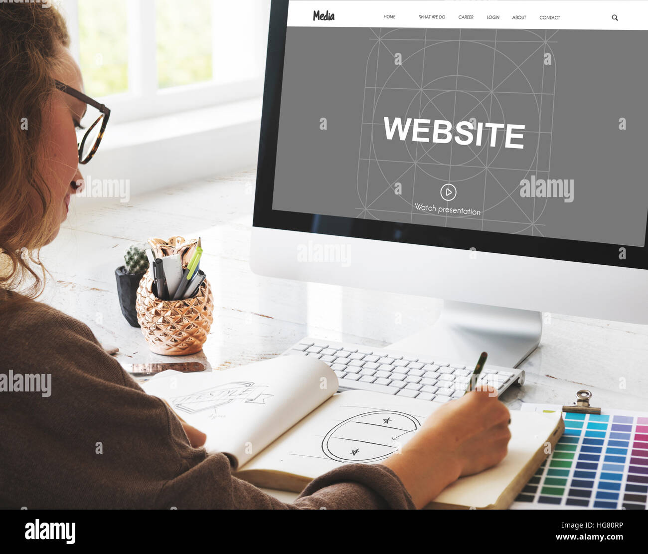 Web Design Media Page Concept Stock Photo - Alamy