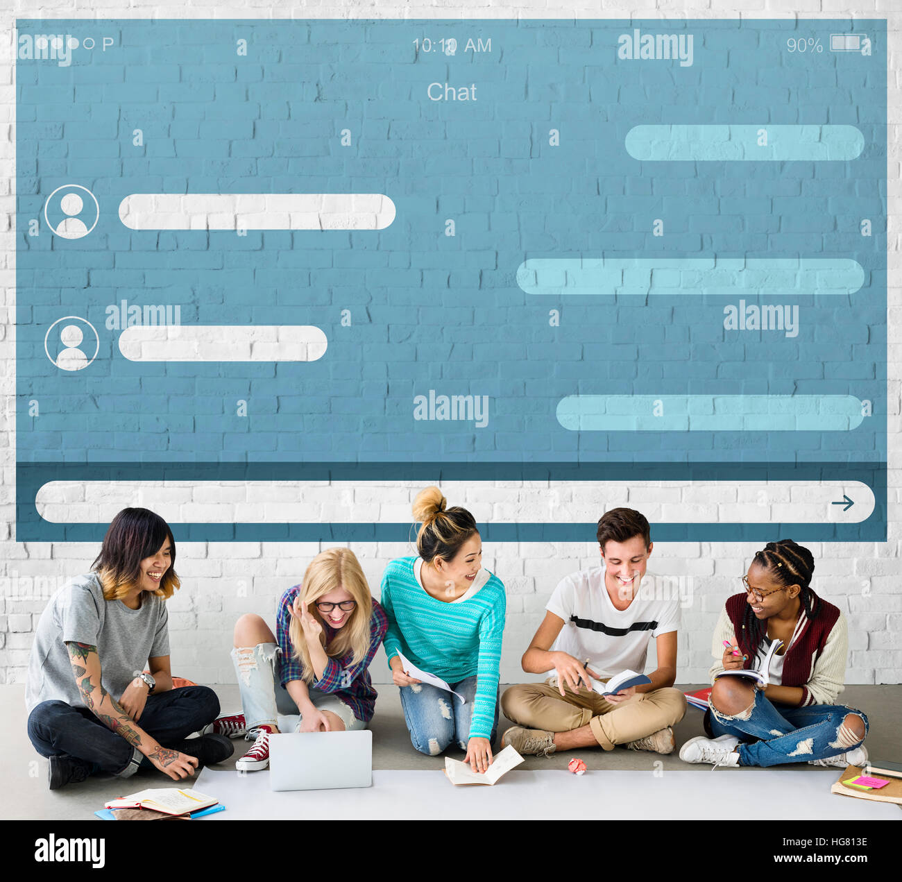 Young people blank chat hi-res stock photography and images - Alamy