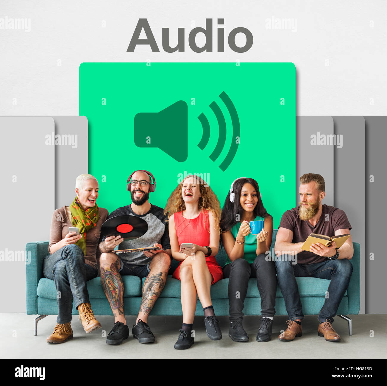 Audio Podcast Music Multimedia Broadcast Concept Stock Photo - Alamy