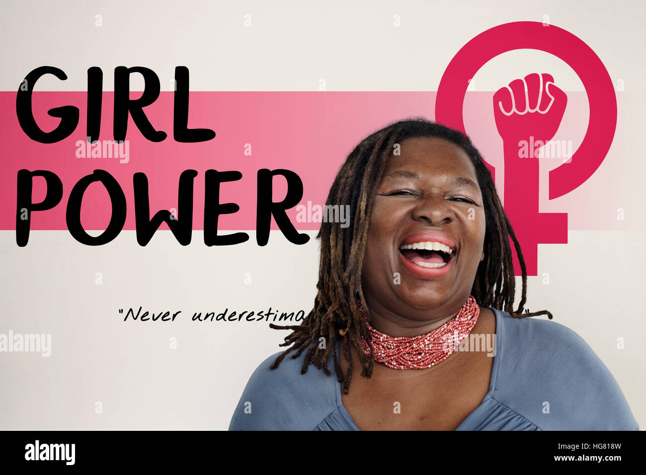 Women Girl Power Feminism Equal Opportunity Concept Stock Photo - Alamy