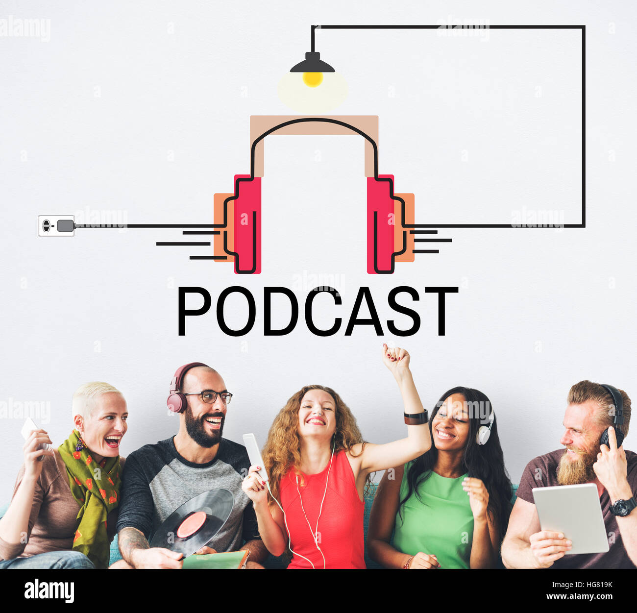 Music Audio Multimedia Headphone Concept Stock Photo - Alamy