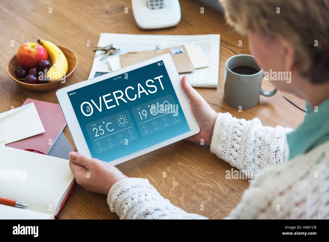 Overcast Weather Forecast Climate Temperature Concept Stock Photo - Alamy