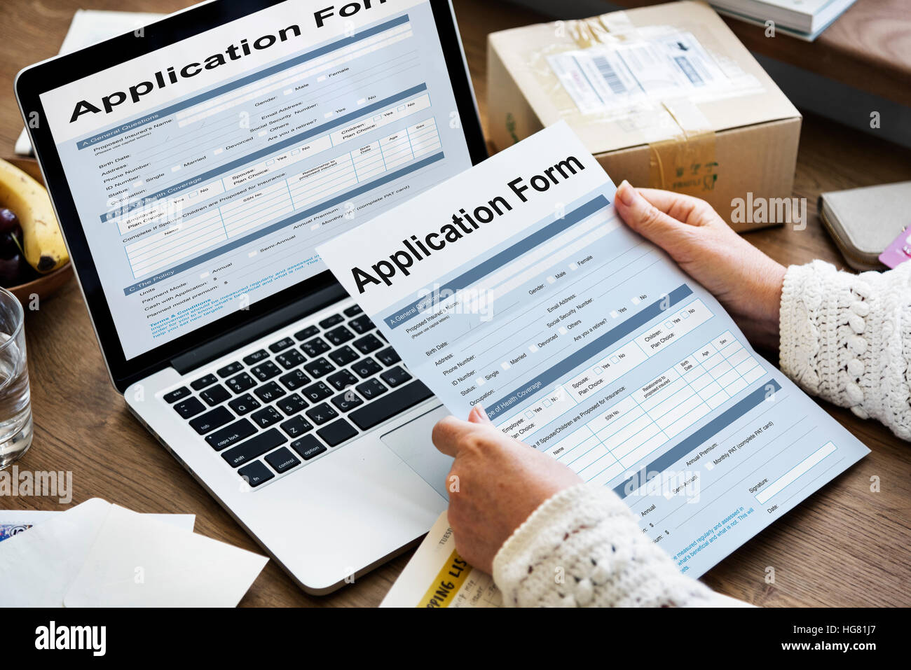 Application Form Document Filling Concept Stock Photo - Alamy