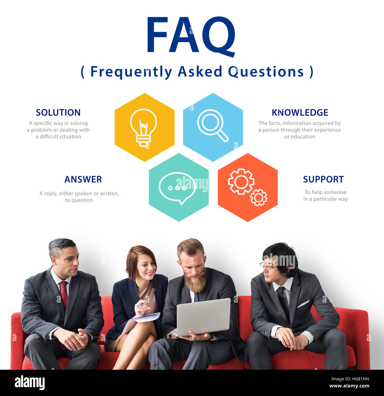 Customer Service FAQs Illustration Concept Stock Photo - Alamy