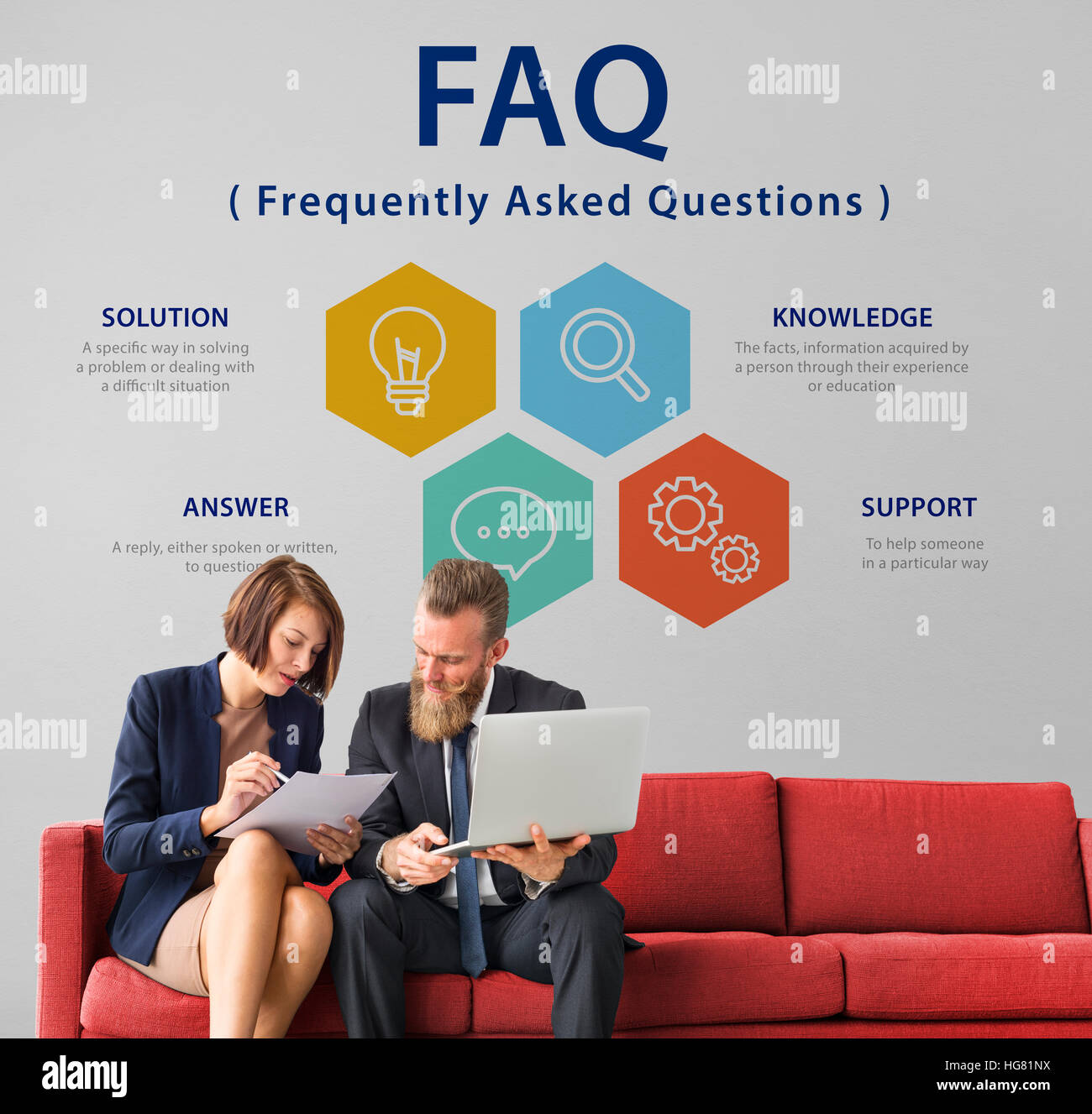 Customer Service FAQs Illustration Concept Stock Photo - Alamy