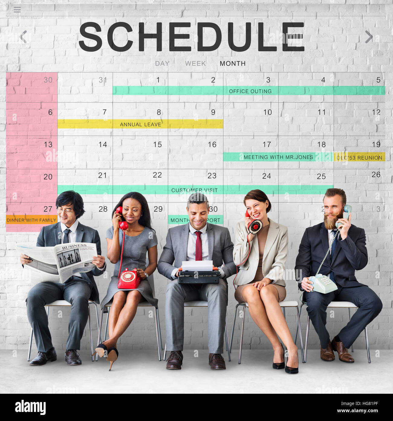 Schedule Table Event Planner Concept Stock Photo - Alamy