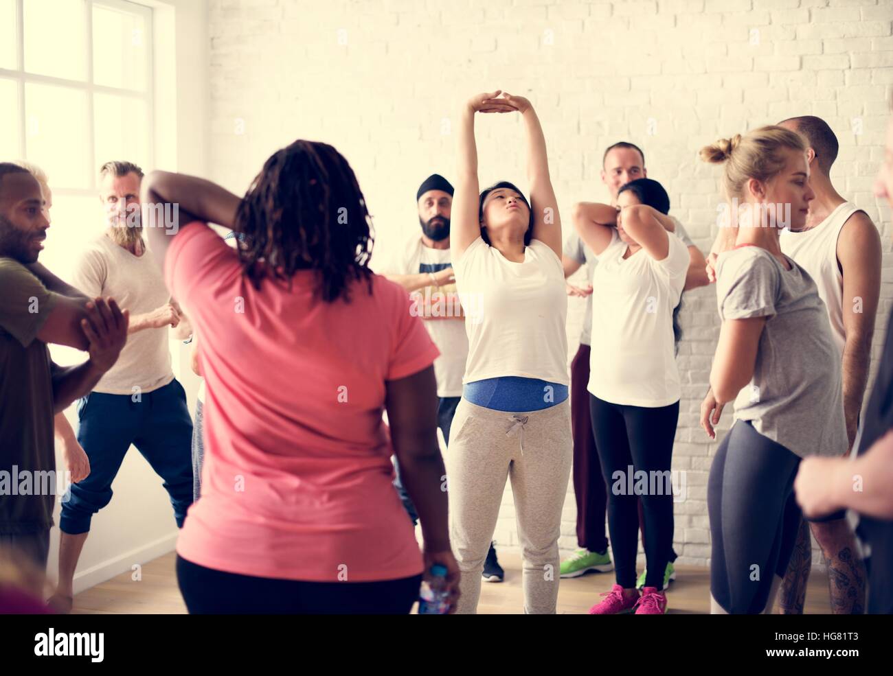 Exercise International Group Relaxation Fitness Concept Stock Photo - Alamy