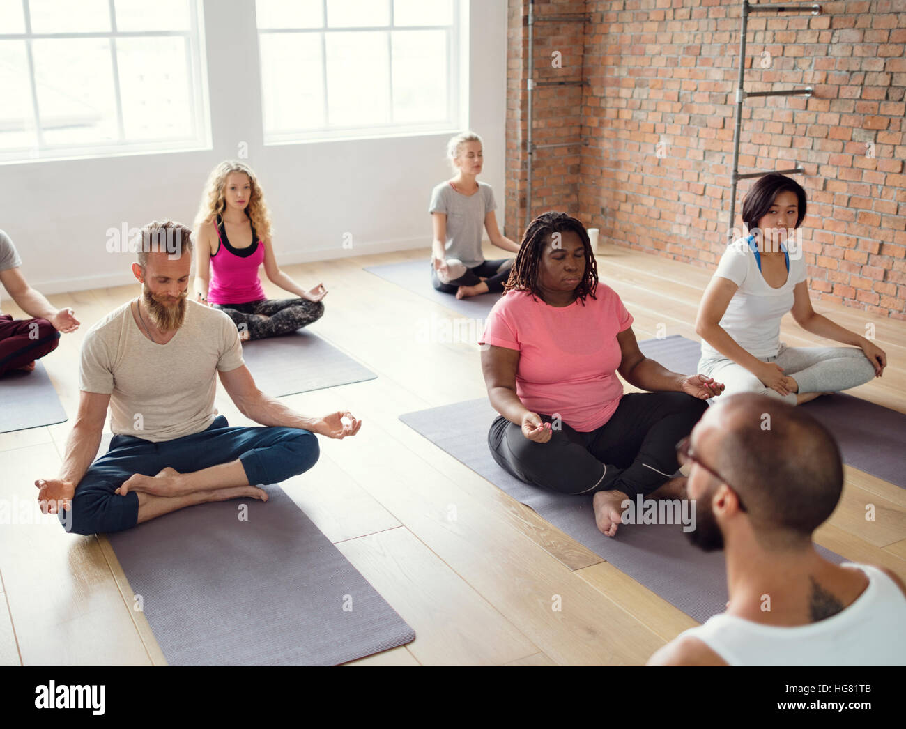 Exercise International Group Relaxation Fitness Concept Stock Photo - Alamy
