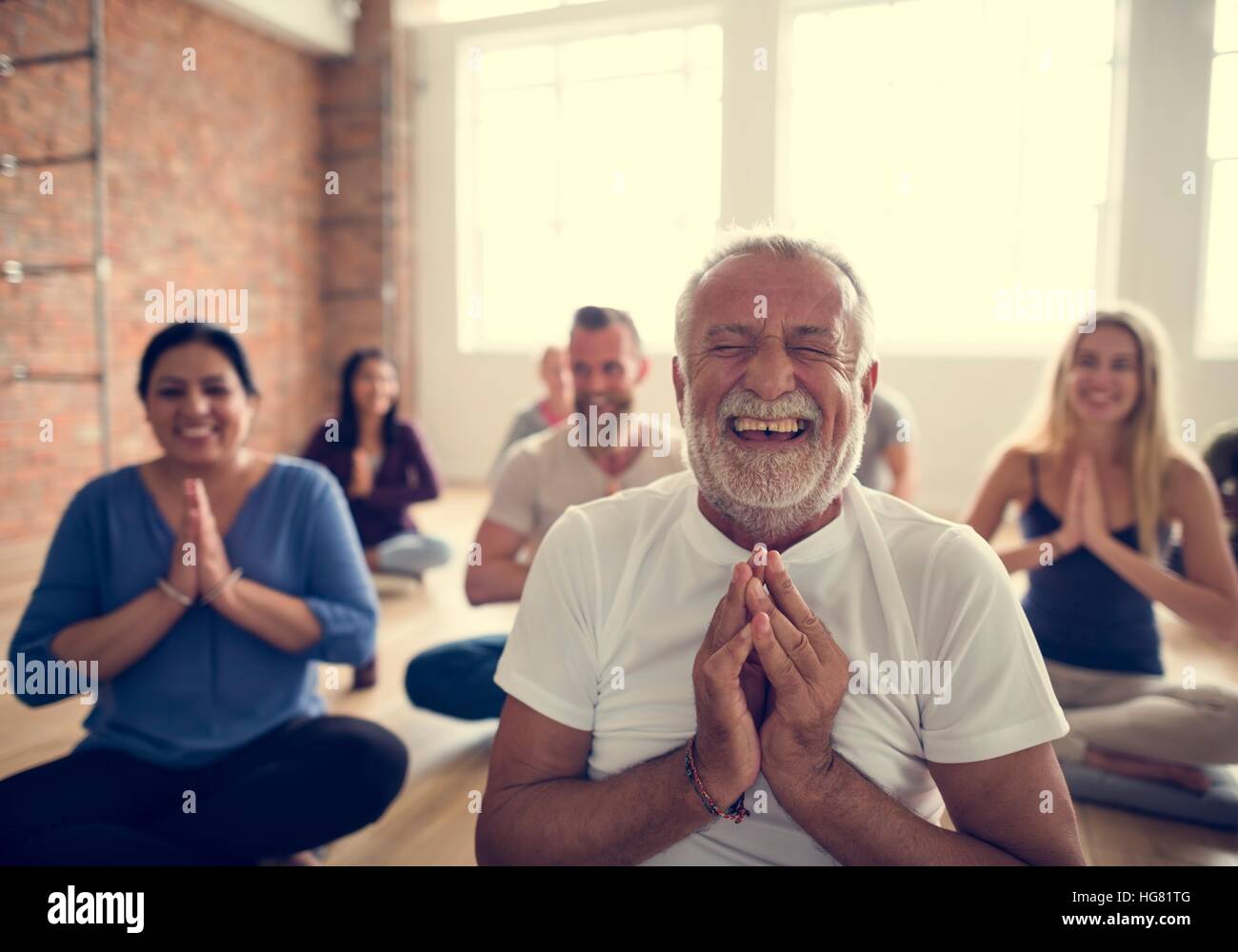 Exercise International Group Relaxation Fitness Concept Stock Photo - Alamy