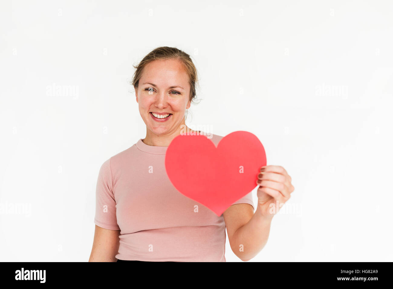 Cheerful Femail Standing Smiling Concept Stock Photo - Alamy