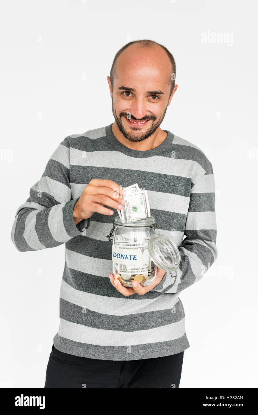 Man GIving Money Donation Charity Concept Stock Photo - Alamy