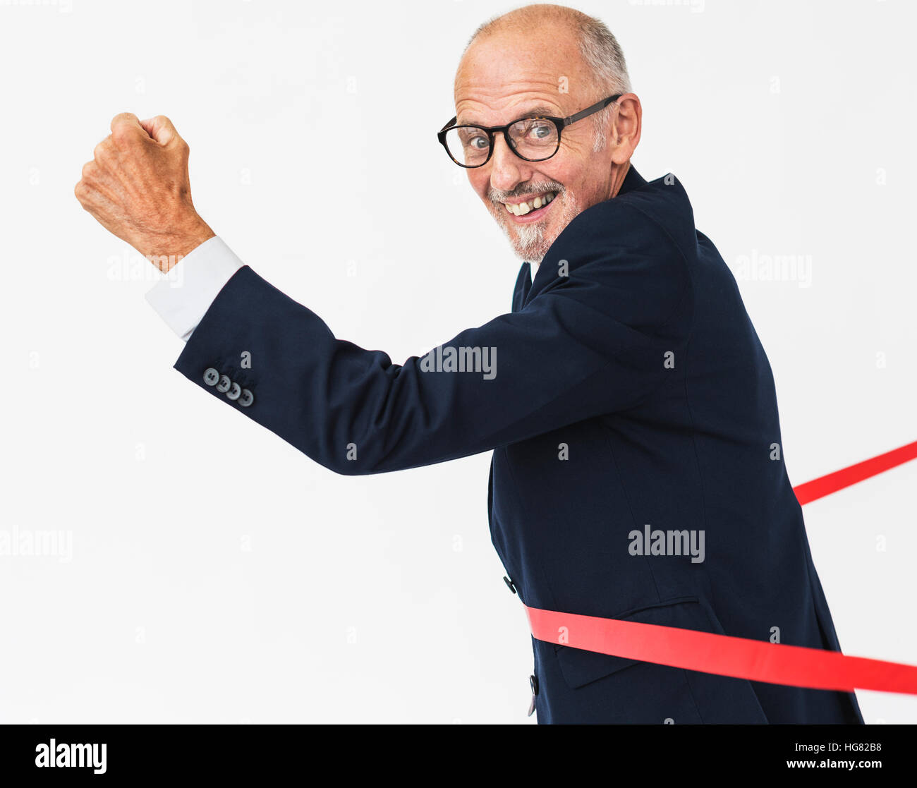 Man Crossing Line Tape Concept Stock Photo - Alamy