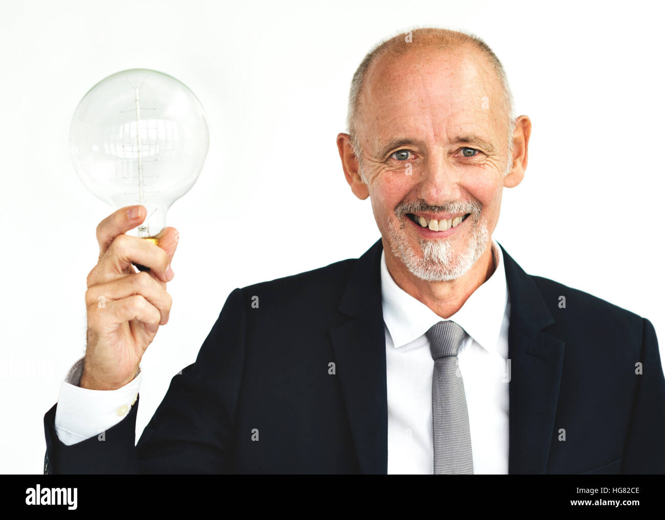 Man Holding Bulb Idea Concept Stock Photo - Alamy