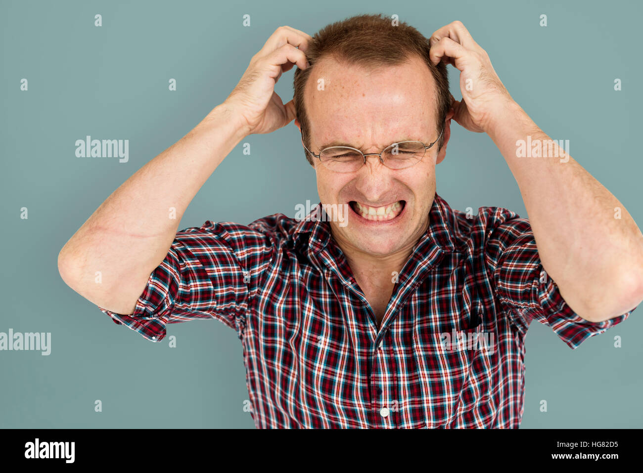 Man Stressed Scratching Head Concept Stock Photo - Alamy
