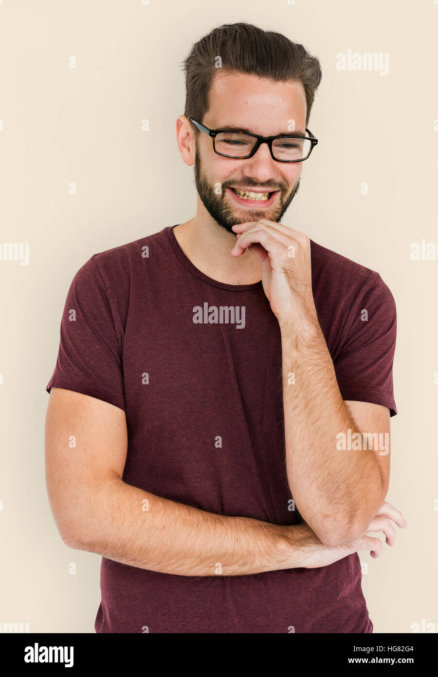 Man Smiling Happiness Portrait Concept Stock Photo - Alamy
