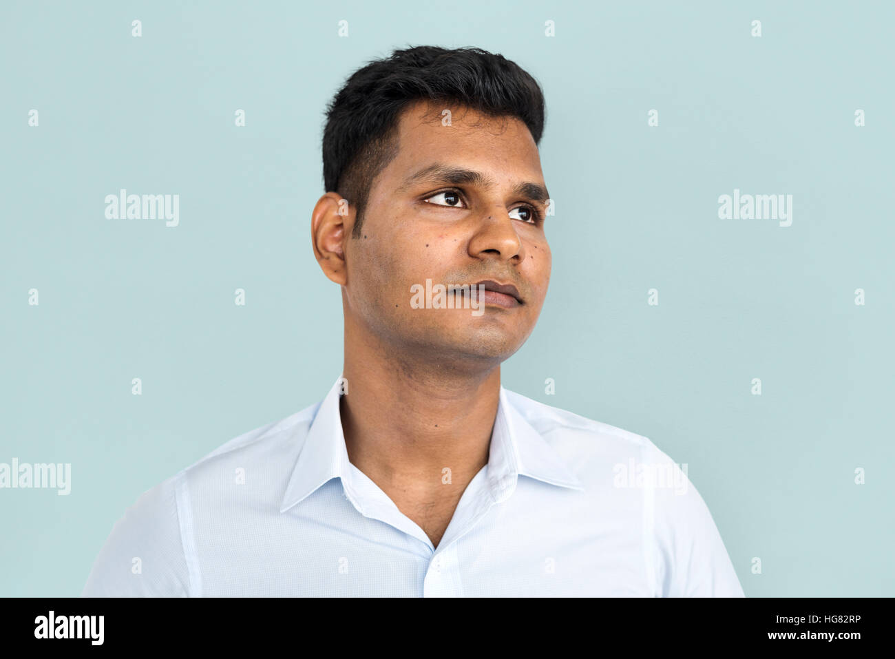 Indian Man Casual Standing Thinking Portrait Concept Stock Photo - Alamy