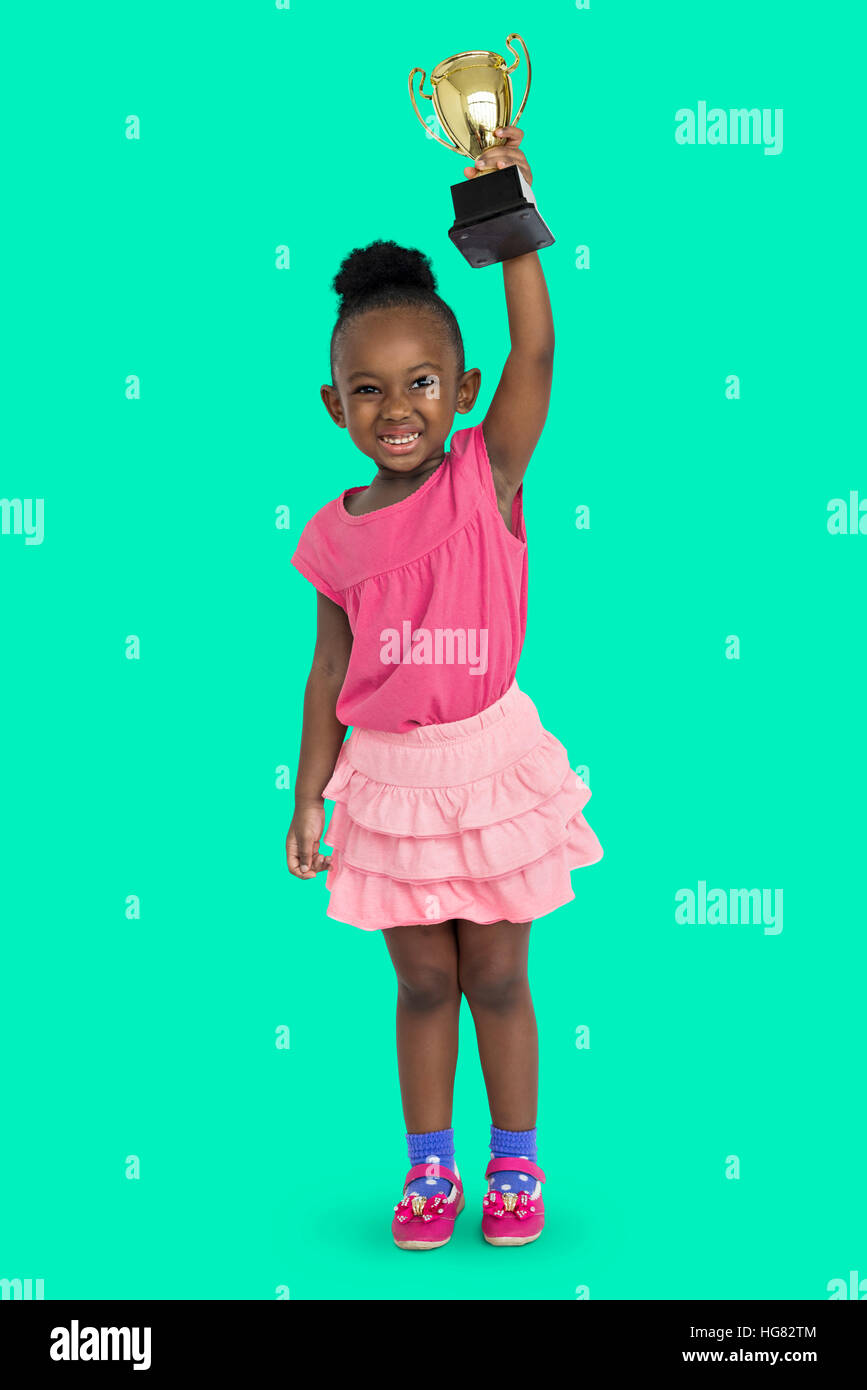 African Girl Won Prize Award Reward Portrait Concept Stock Photo - Alamy
