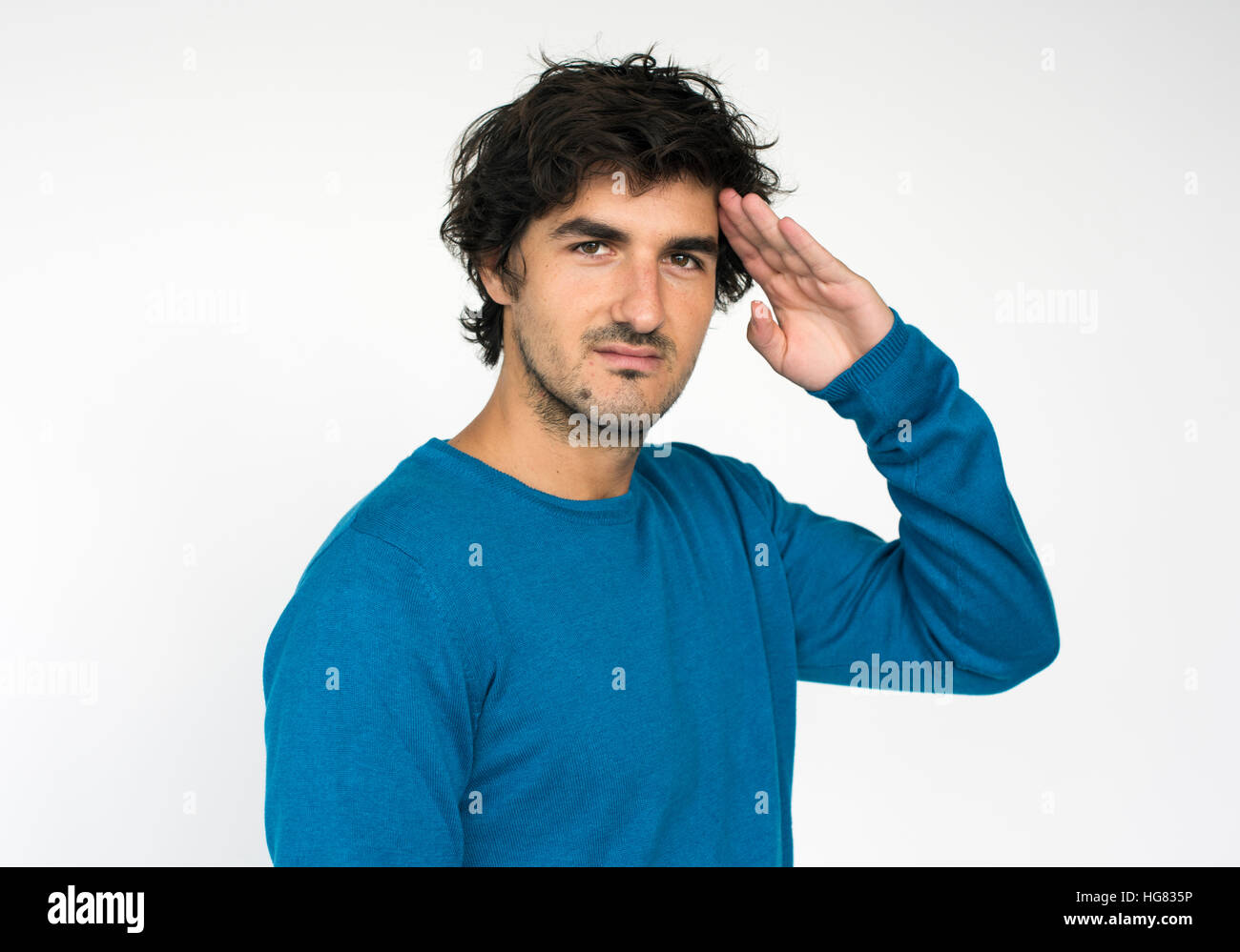 Man casual salute honor portrait hi-res stock photography and images ...