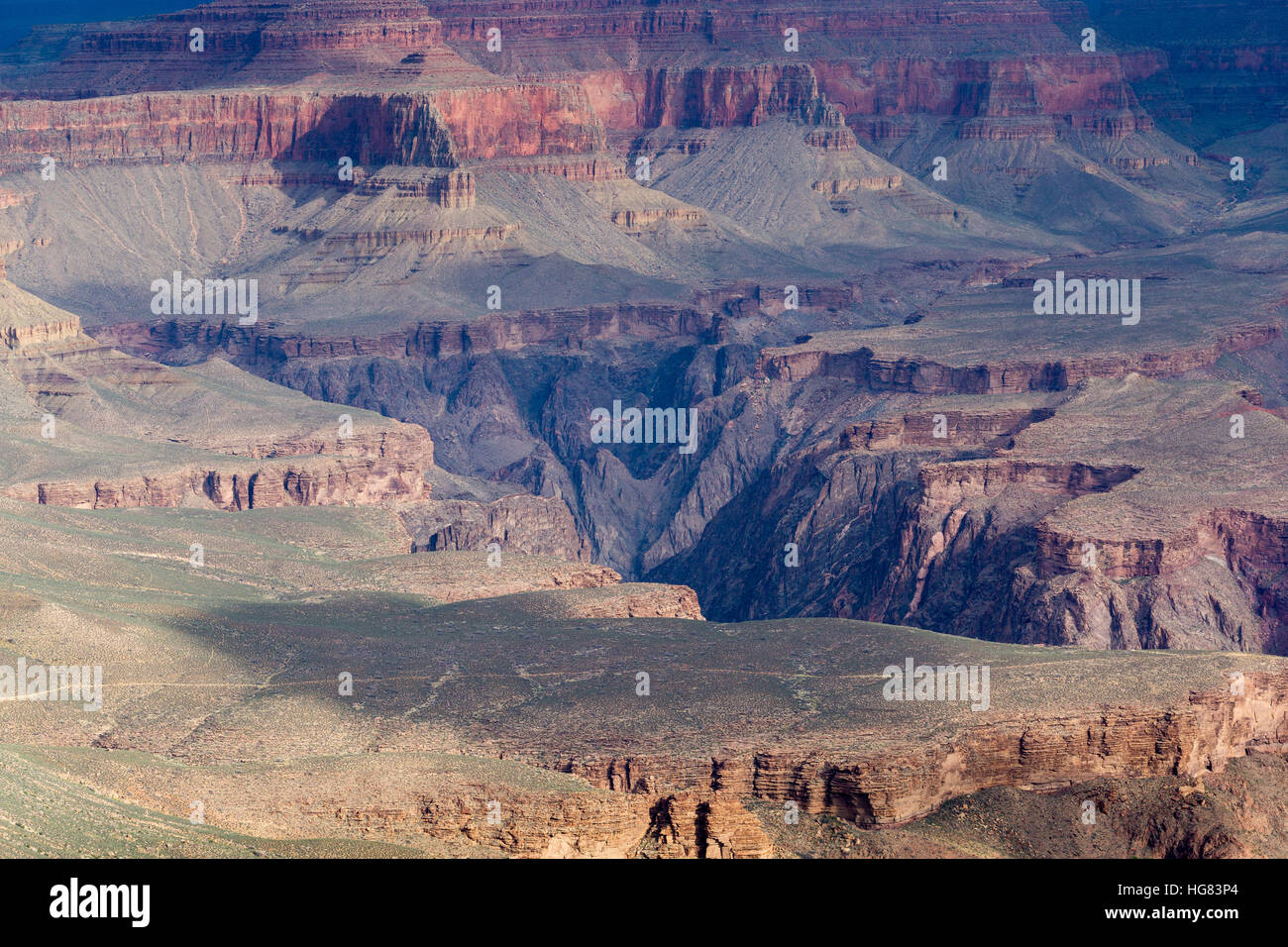 The Brigth Angel Trail approaching the Vishnu Basement Rocks in the ...