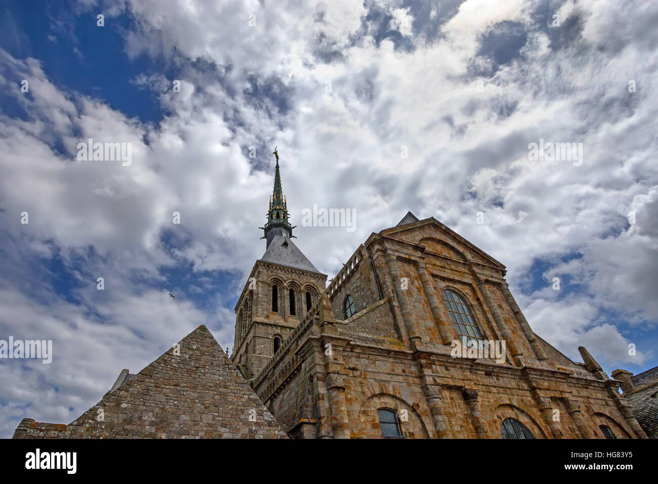 Beautiful medieval abbey Mont Saint-Michel which is in Normandy, France ...