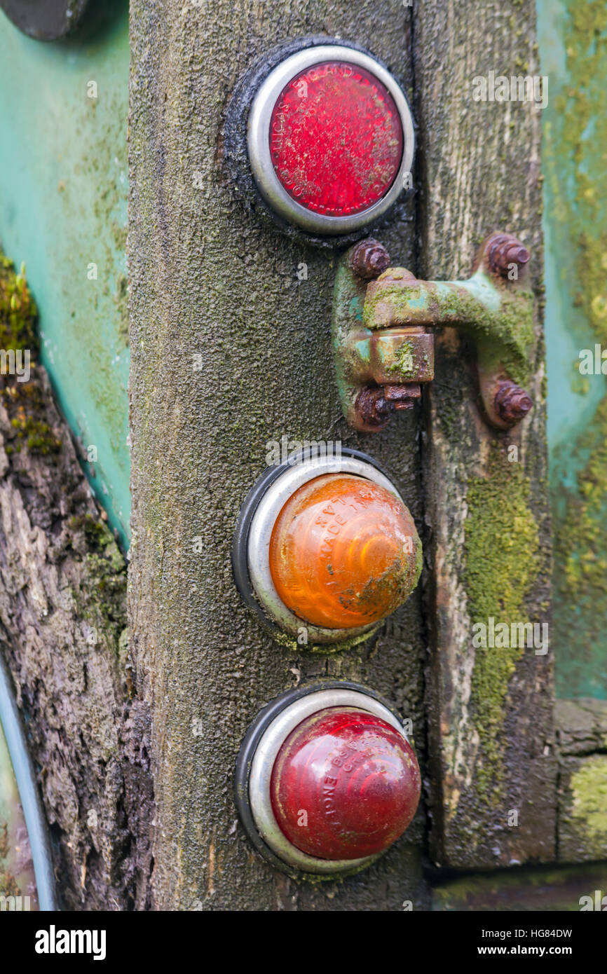Lights on back of old Morris Minor car Stock Photo - Alamy