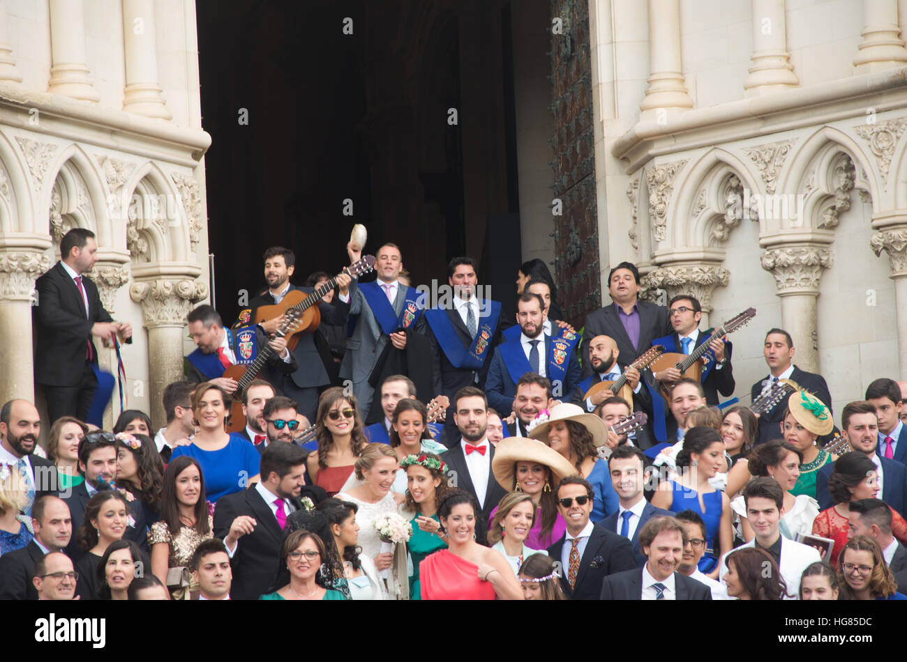 Cuenca People on Cathedral Steps Coming out of Wedding , Spain, Europe ...