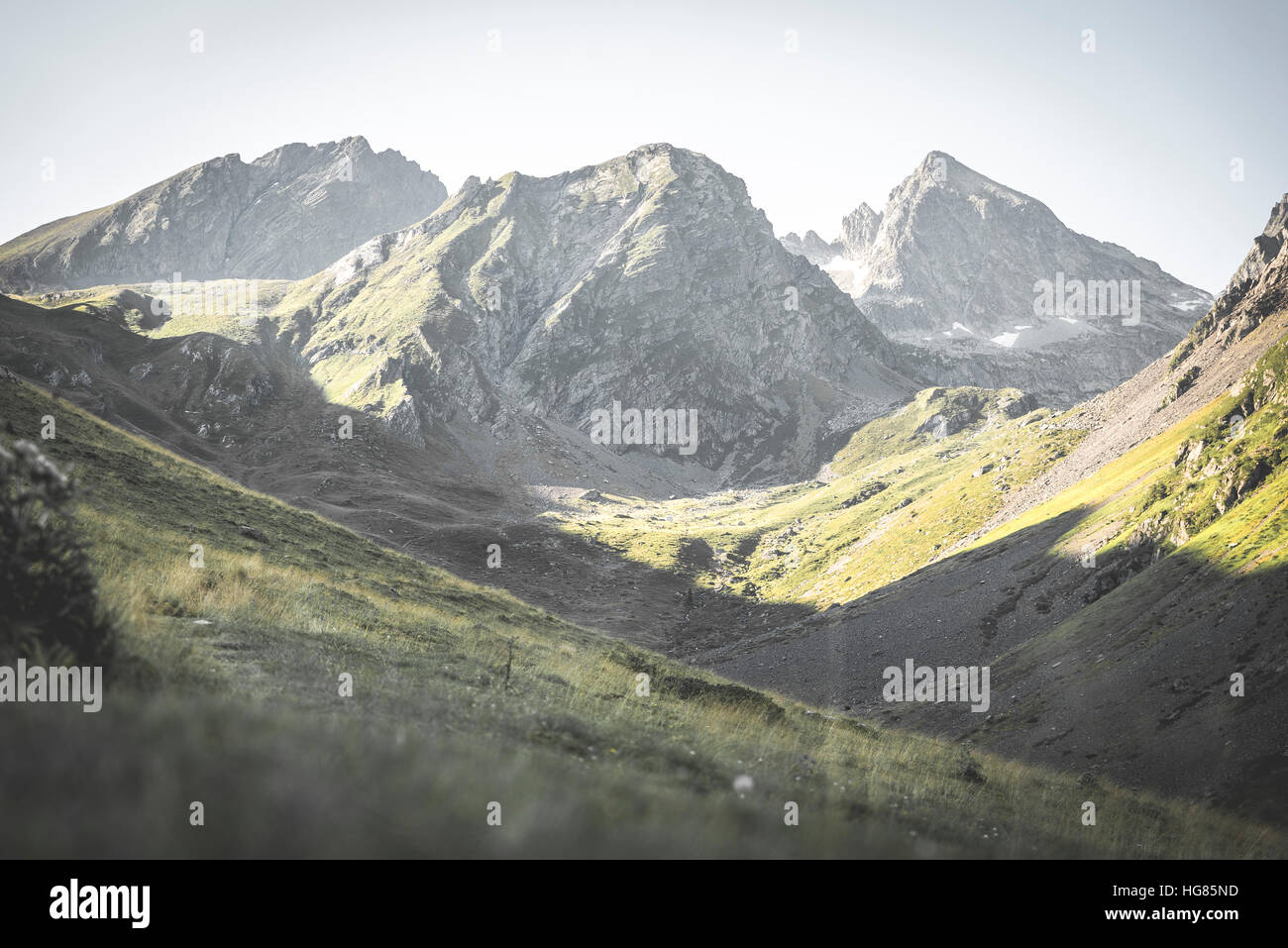 Scenic view of mountain against clear sky Stock Photo - Alamy