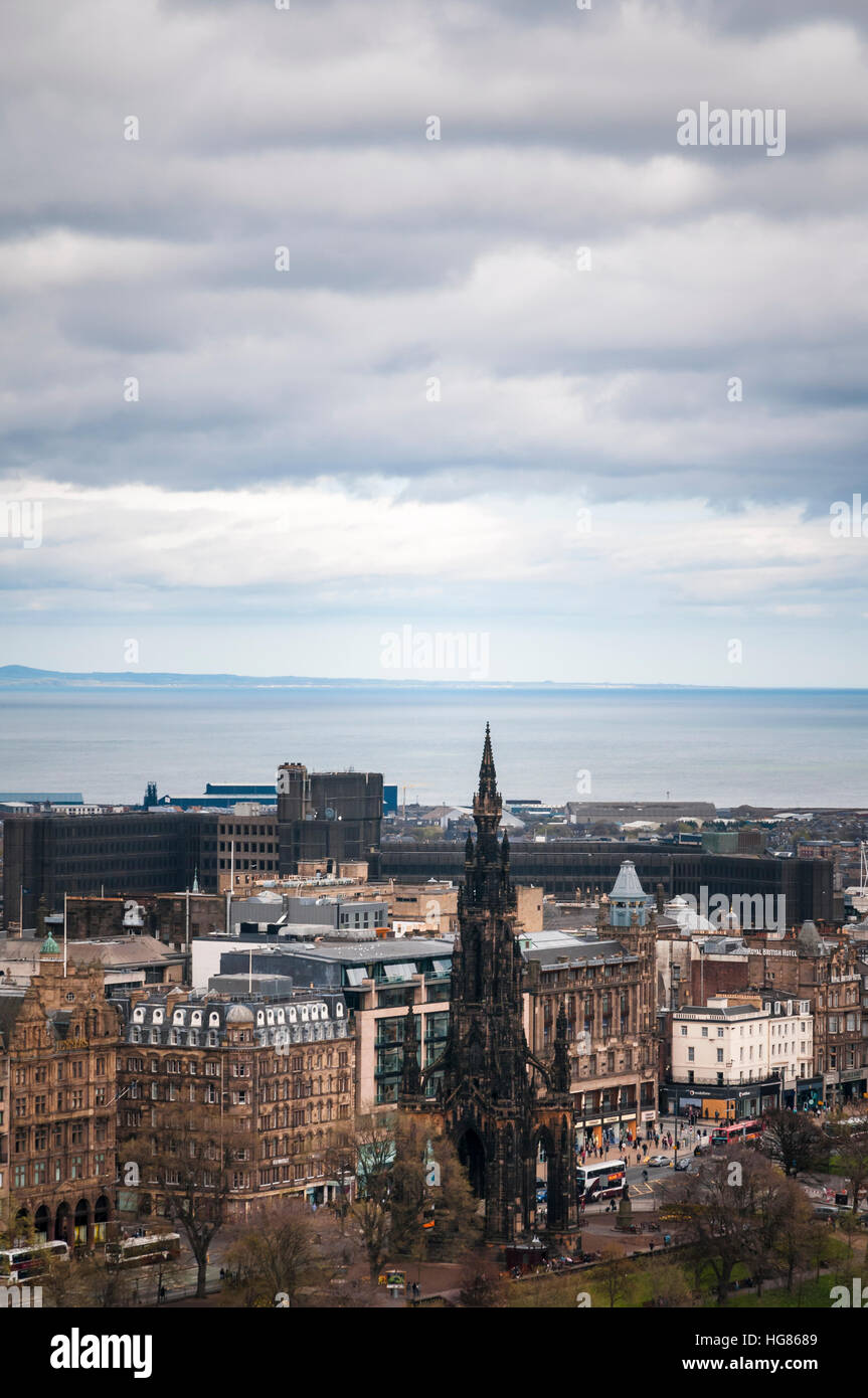 A portrait image of the Scott Monument in Edinburgh city centre ...