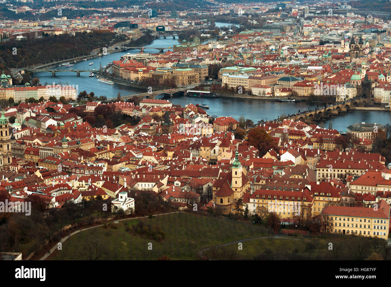 Aerial view of Prague city Stock Photo - Alamy