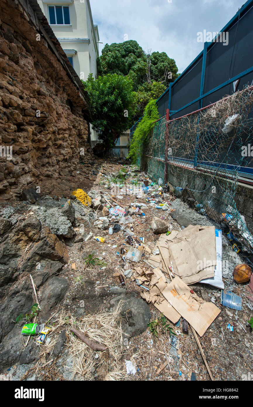 Garbage disposed of in the city of Mahebourg, Mauritius Stock Photo - Alamy