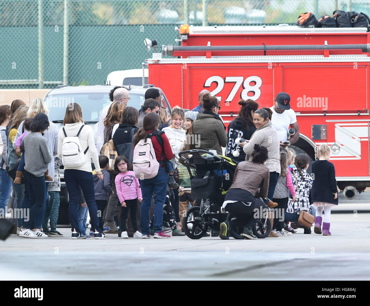Hilary Duff has fun with her son Luca Comrie at a demonstration by the ...