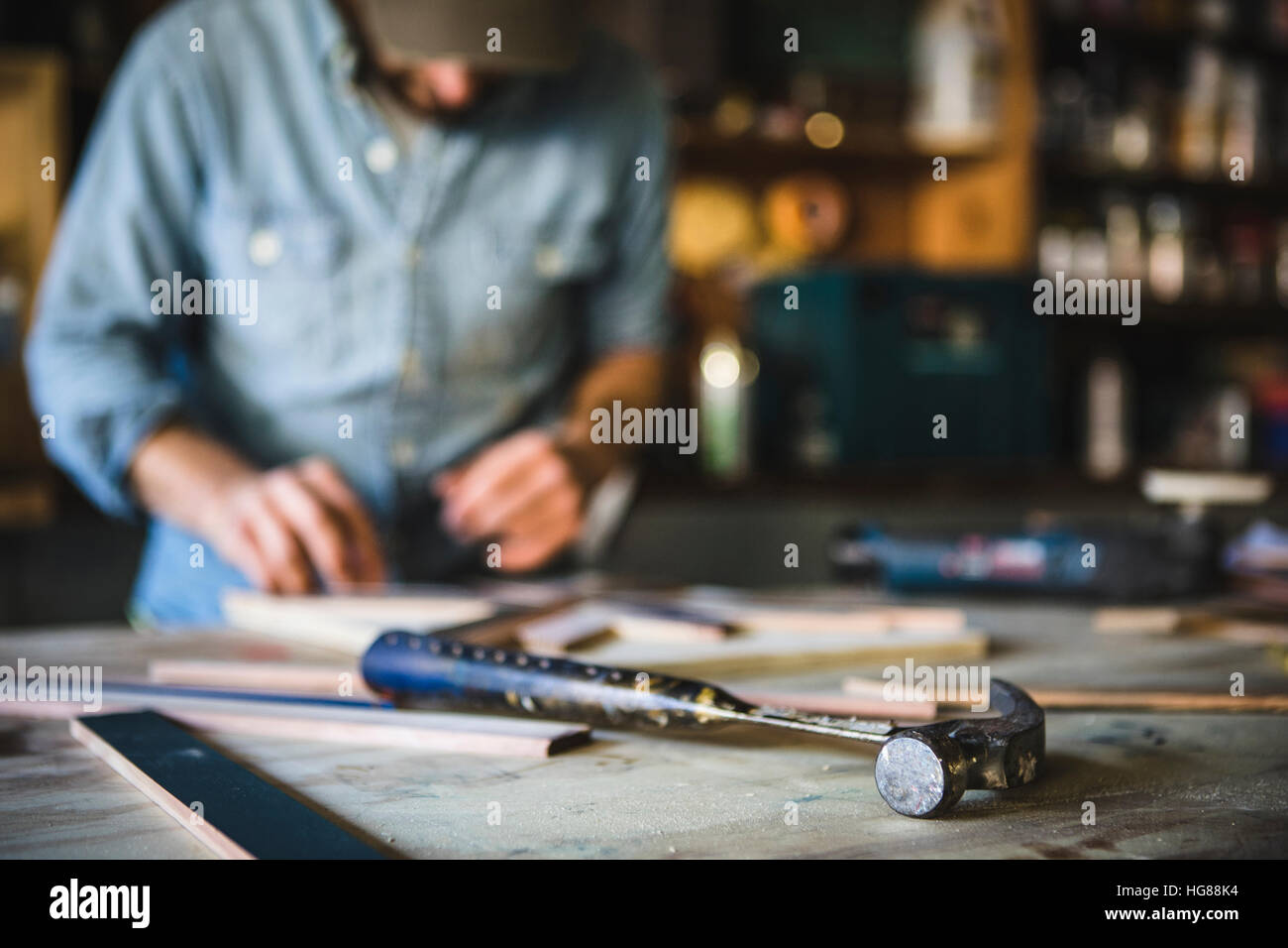 Old man wood working hi-res stock photography and images - Alamy