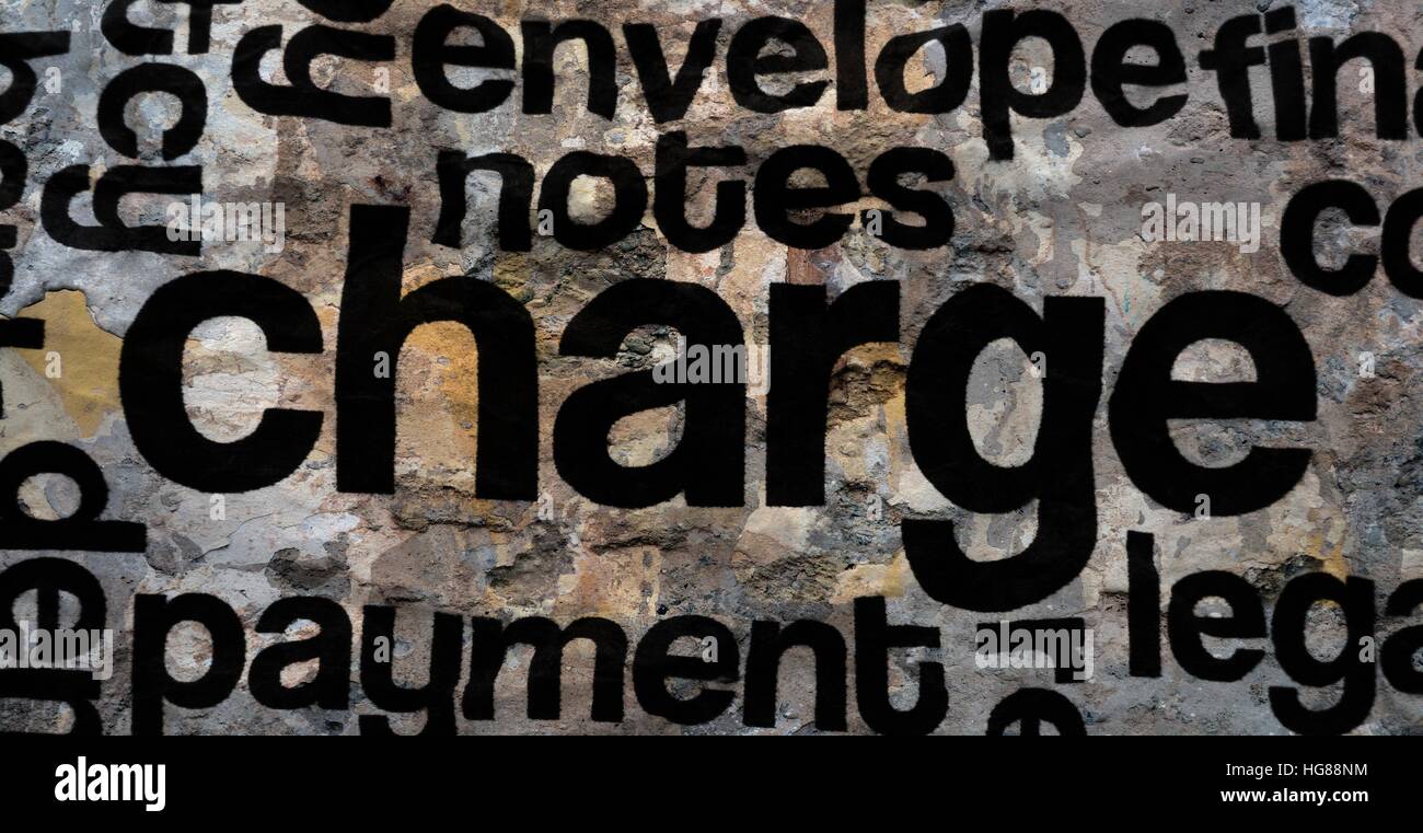 Charge text on crinkled paper Stock Photo - Alamy
