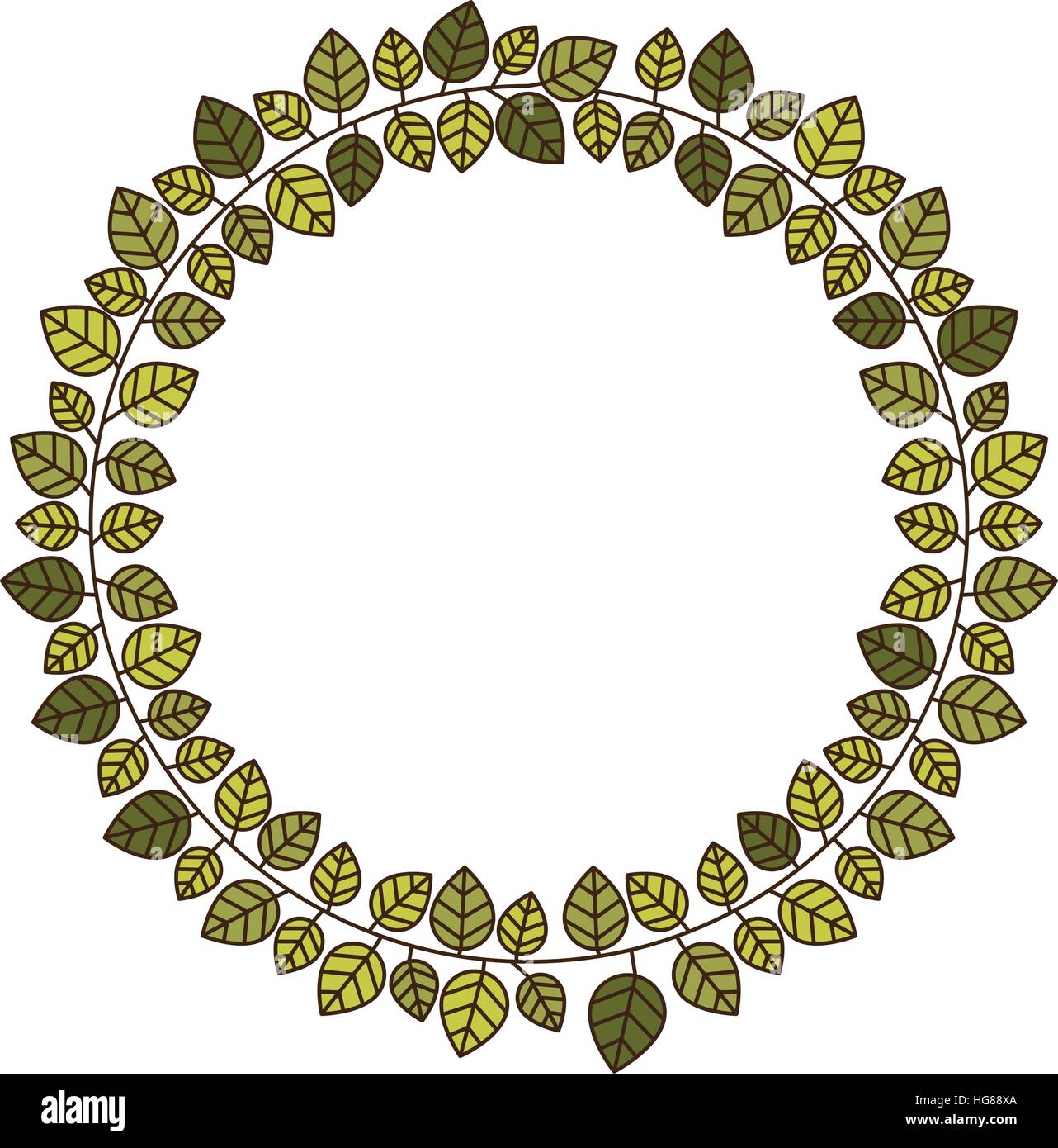 Circular border arch leaves silhouette hi-res stock photography and ...