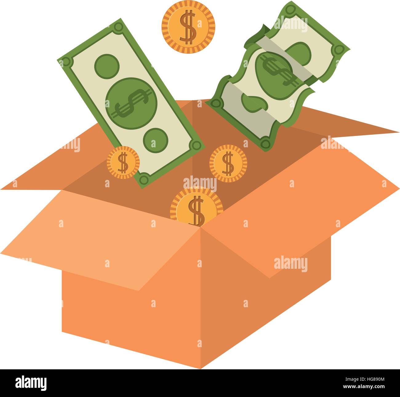silhouette packing open with money Stock Vector Image & Art - Alamy
