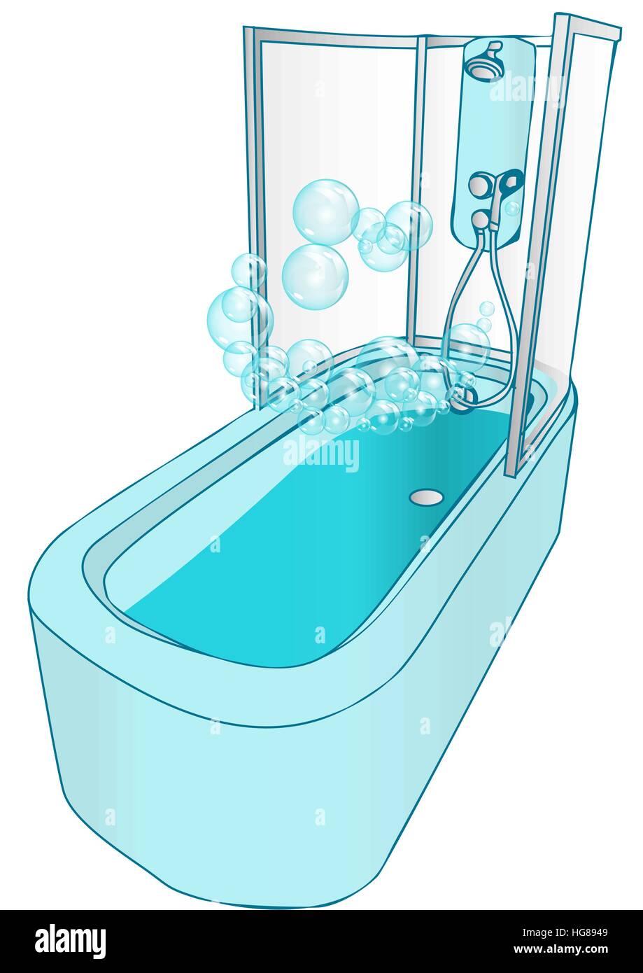 bath and shower isolated on white background Stock Vector Image & Art ...