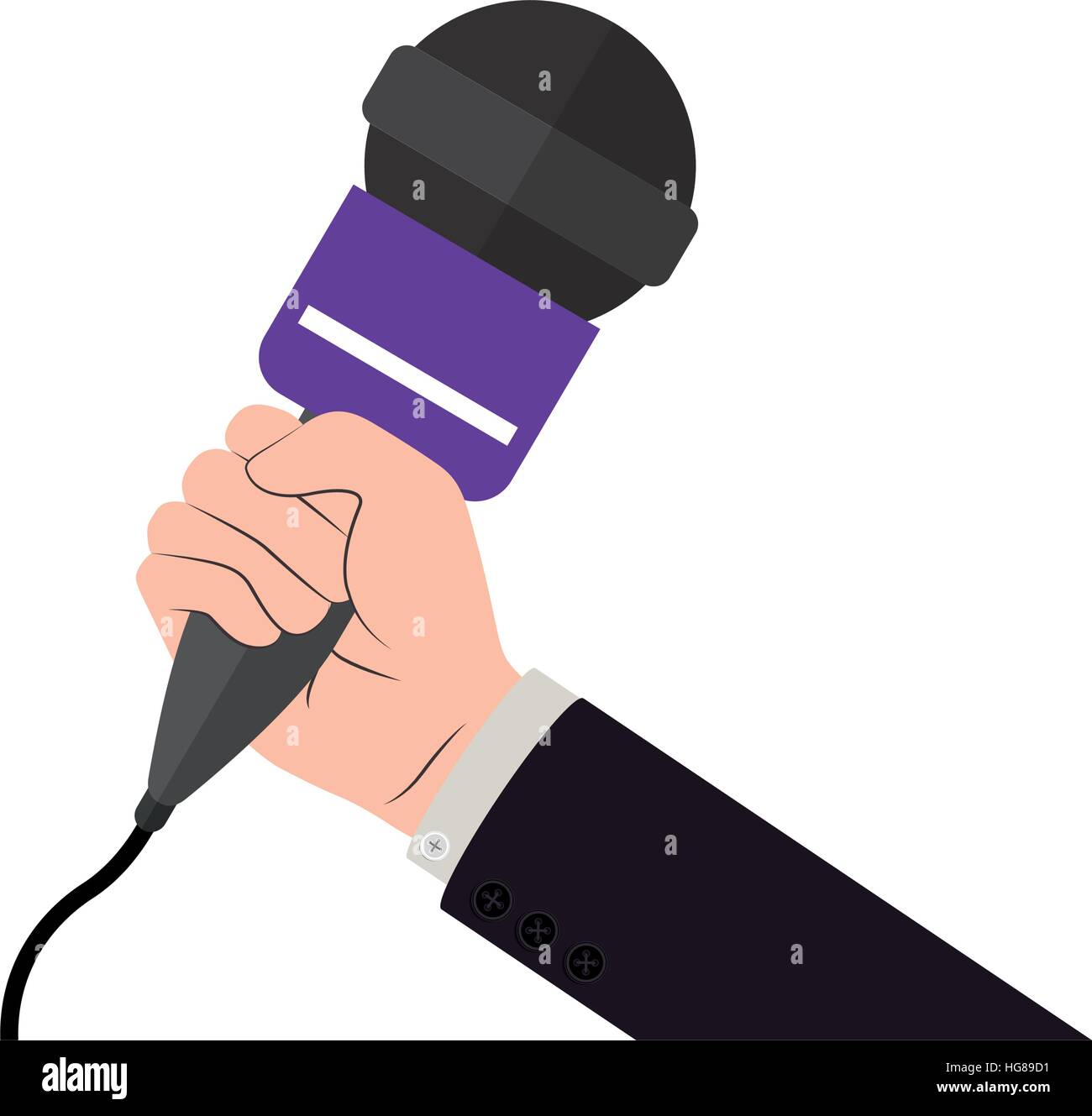 hand holding microphone with purple support Stock Vector Image & Art ...