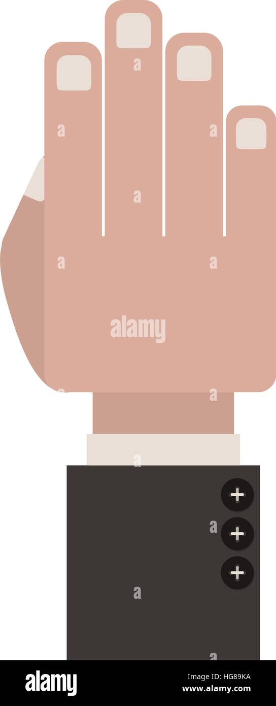 front view hand with formal suit sleeve Stock Vector Image & Art - Alamy