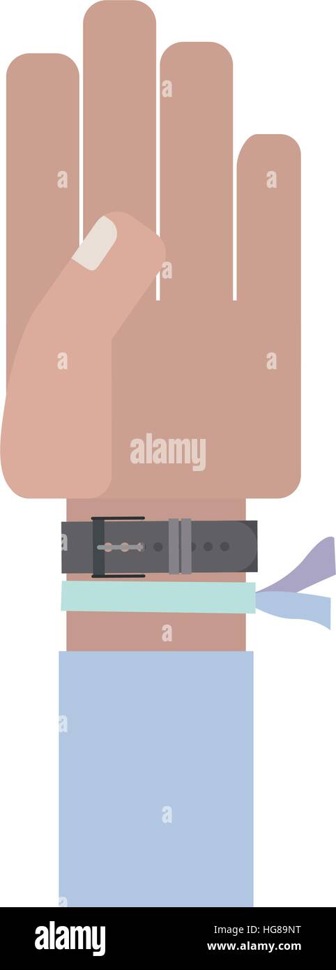 hand with light blue sleeve and bracelet Stock Vector Image & Art - Alamy