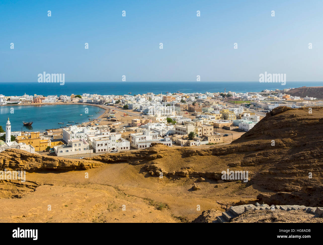 Sur seaport and blue lagoon, Ash Sharqiyah North, Oman Stock Photo - Alamy