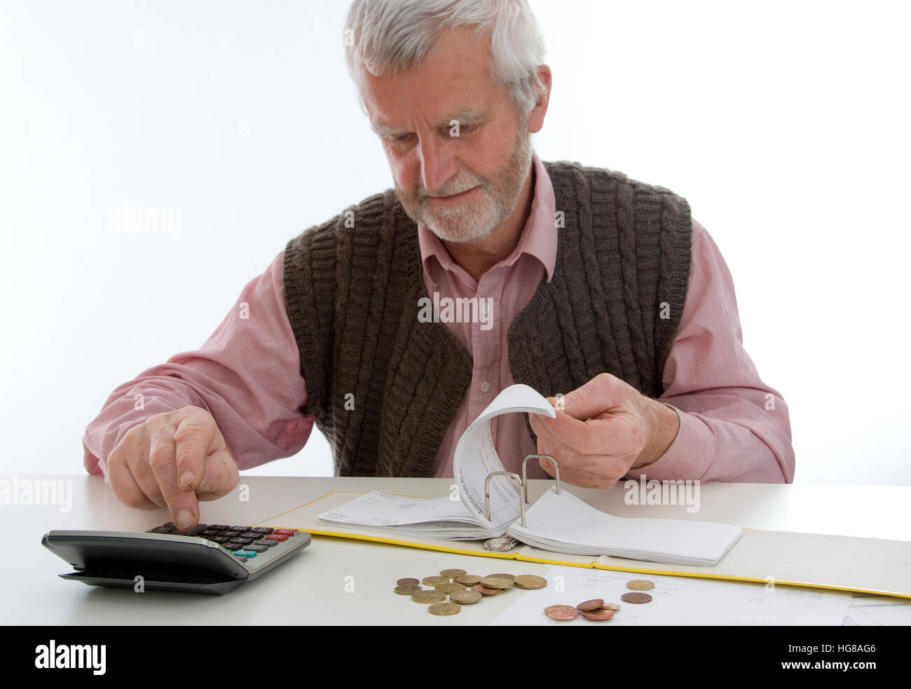 Man with statements of account Stock Photo - Alamy