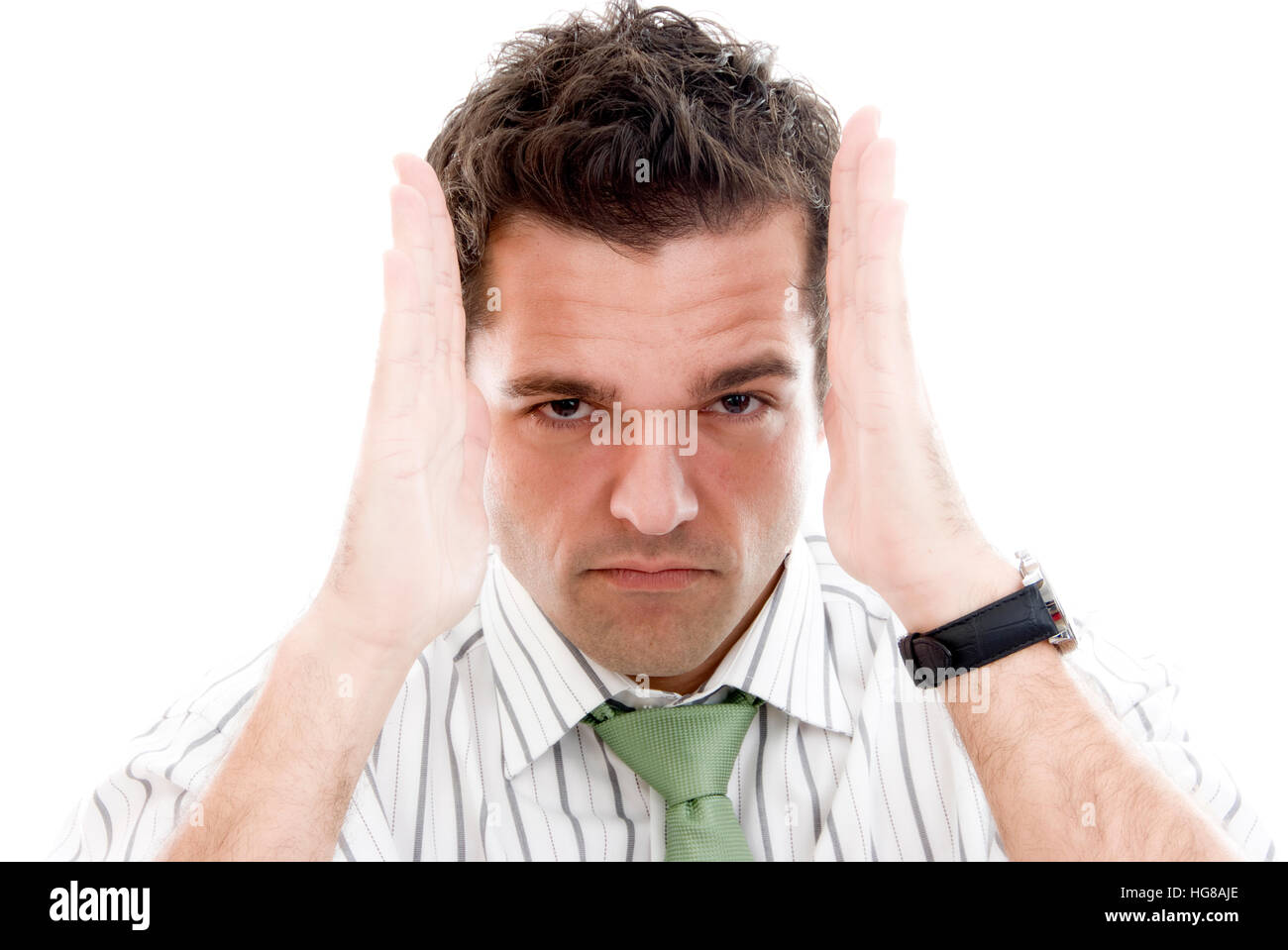 Young man gestures Stock Photo - Alamy