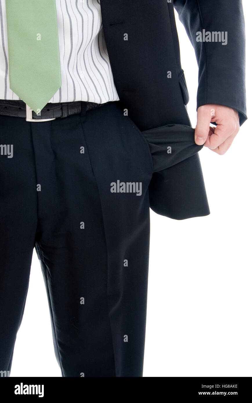 Businessman with empty trouser pockets Stock Photo - Alamy