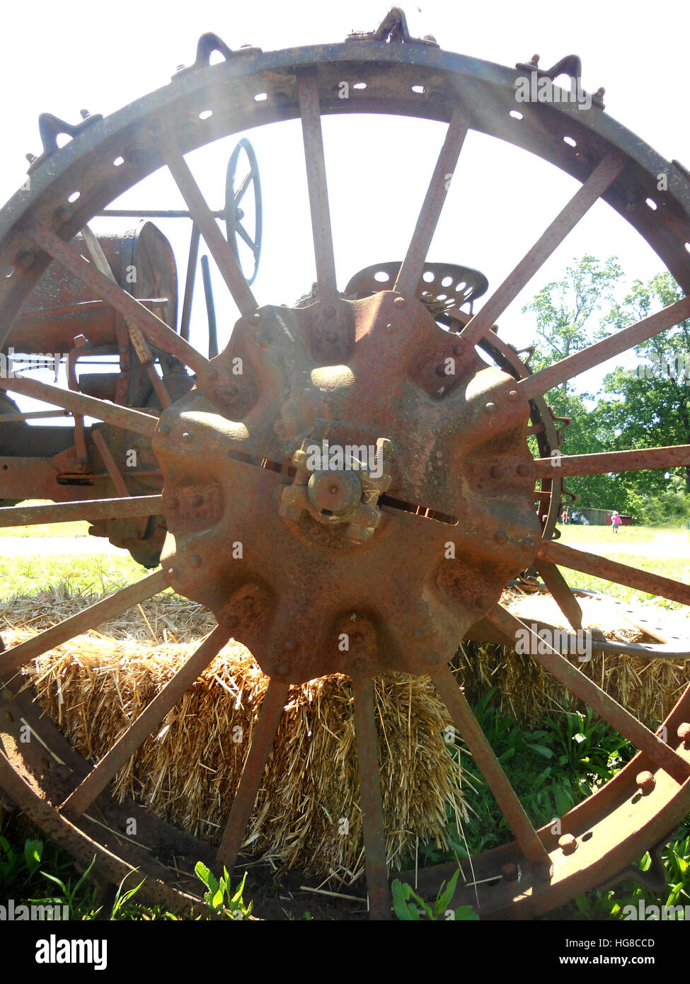 Metal wheel from farm vehicle Stock Photo - Alamy