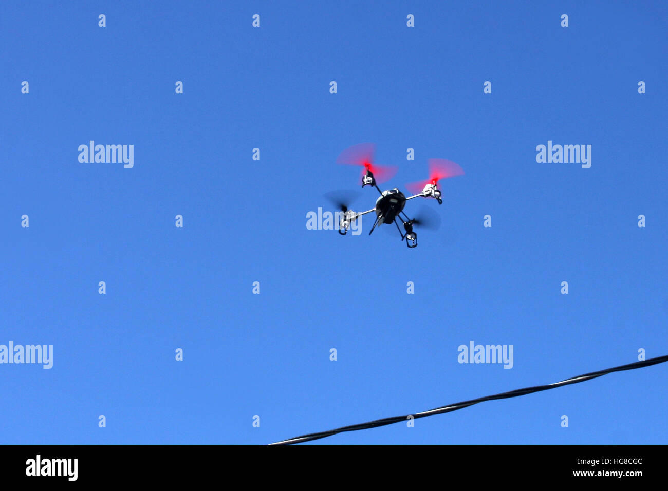 Drone in flight Stock Photo - Alamy